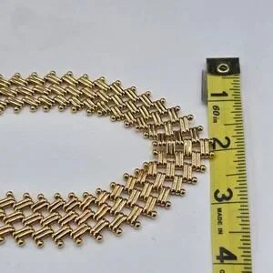 Napier | Jewelry | Napier Vintage Gold Tone Woven Lattice Vshape Collar ...
